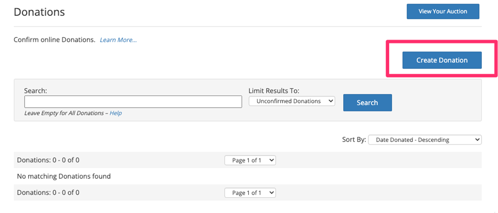 How to add an Offline Donation using Auction Manager – FrontStream