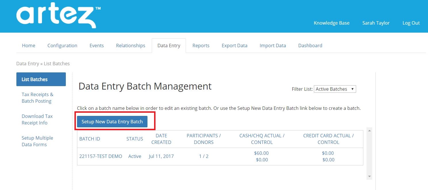 Creating a data entry batch – FrontStream