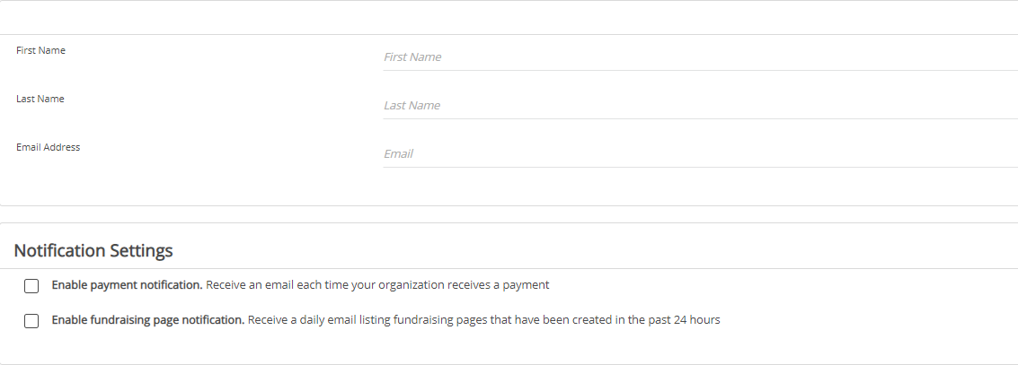 Panorama Account Settings – FrontStream