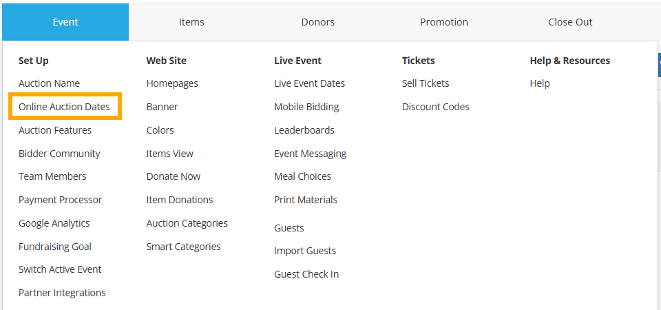 How do I set my Online Auction Dates? – FrontStream