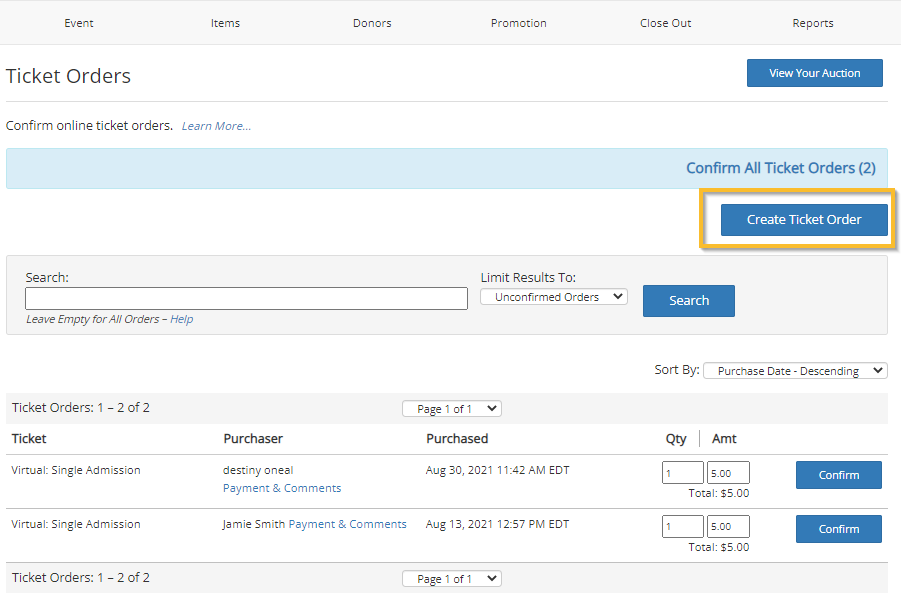How to Create an Offline Ticket Order – FrontStream